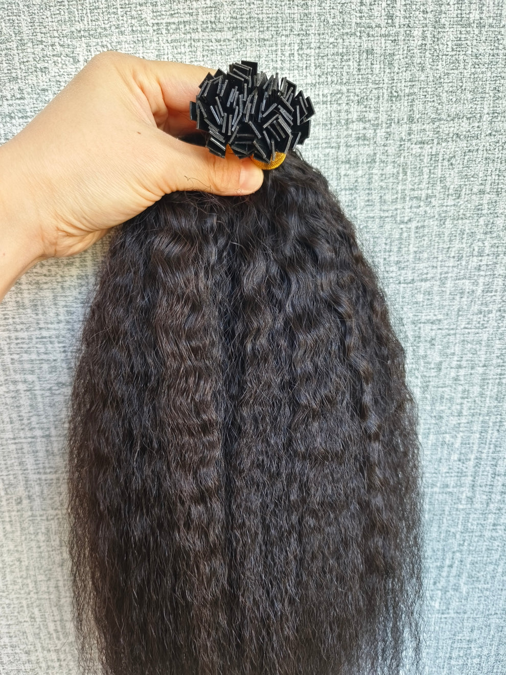 Raw Kinky Straight K Tips - One Donor Human Hair Flat U / V / Tip Exte ...